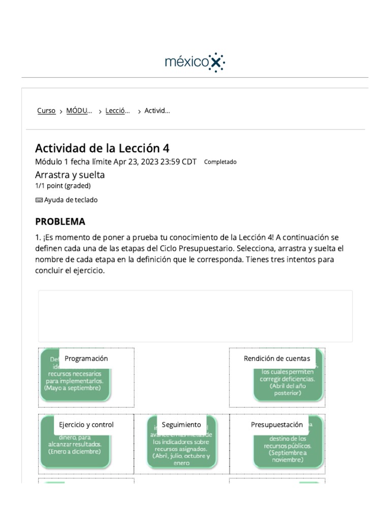 Actividad de La Lección 4 - Lección 4. El Proceso Presupuestario en ...