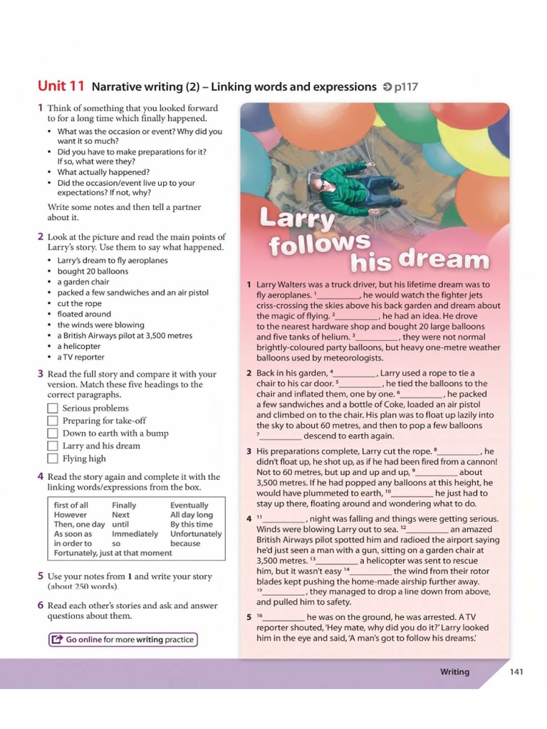 Narrative Writing - Linking Words | PDF
