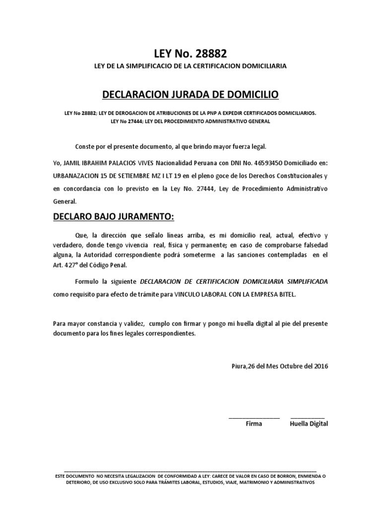 Declar_Jurada_Domicilio | PDF
