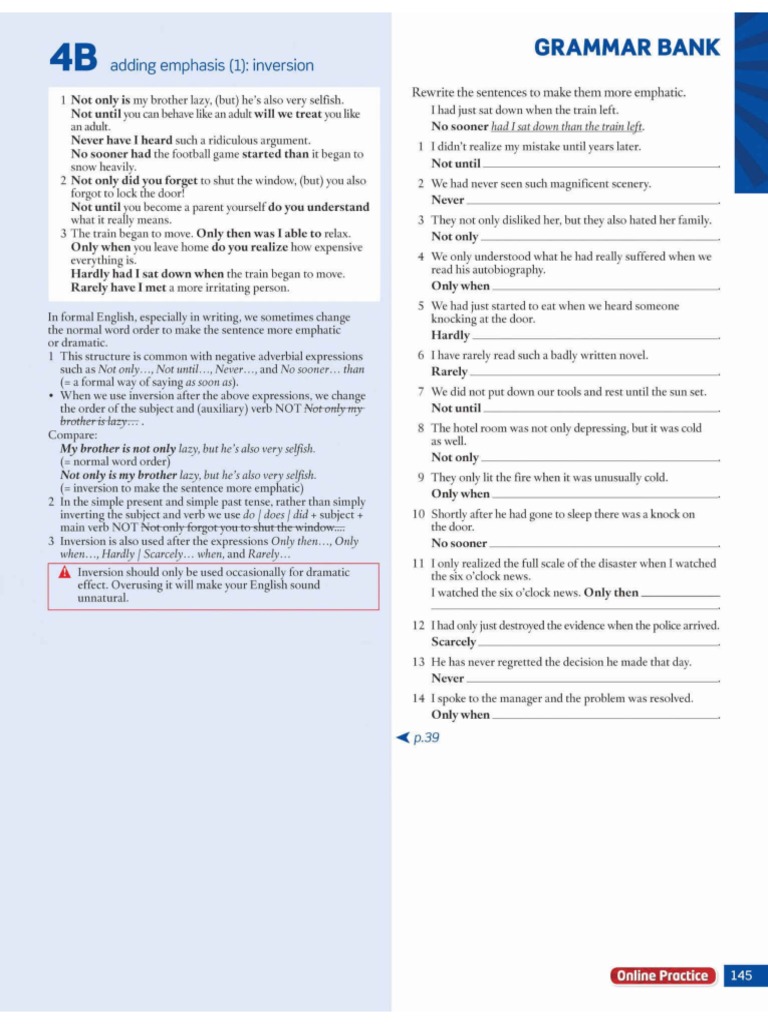 Negative Inversion For Emphasis | PDF