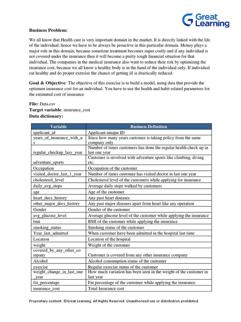 Problem Statement2 | PDF | Insurance | Obesity