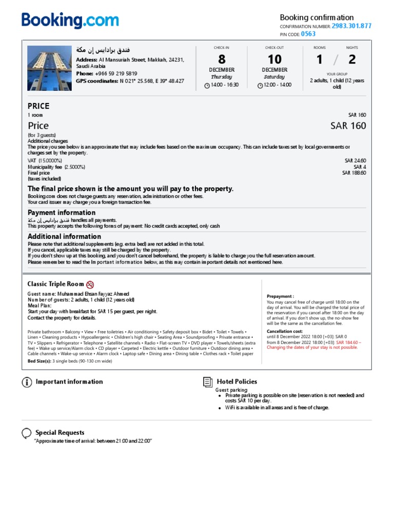 Manage Your Bookings | Download Free PDF | Fee | Credit Card