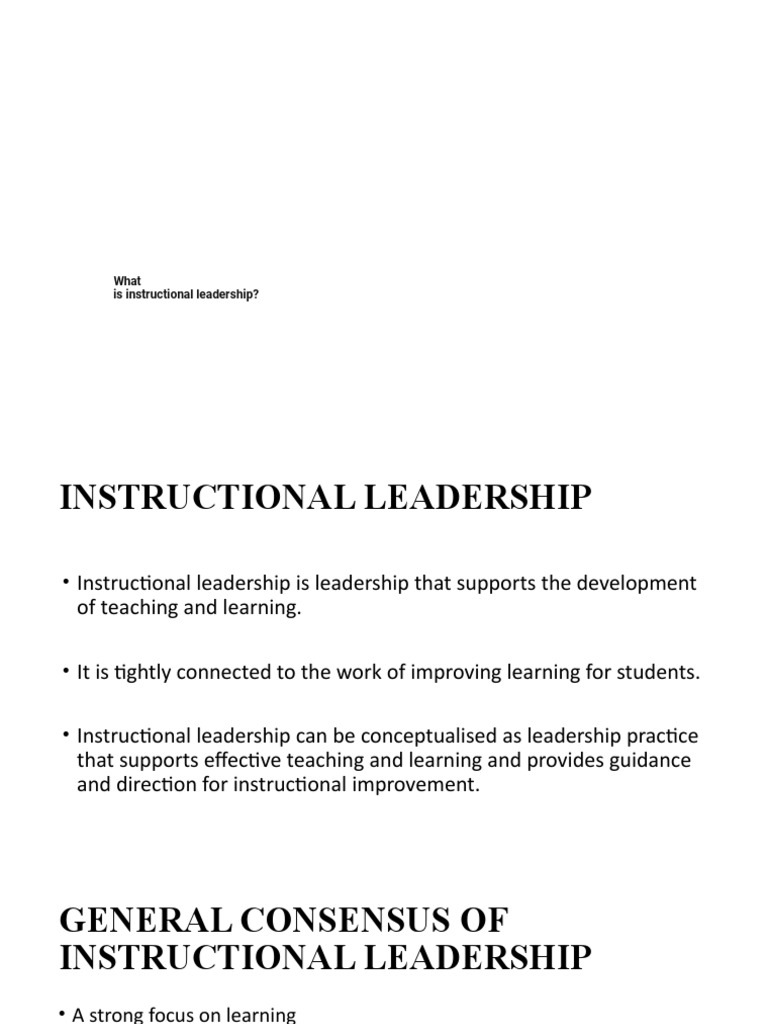 Instructional Leadership Guide | PDF | Leadership | Learning