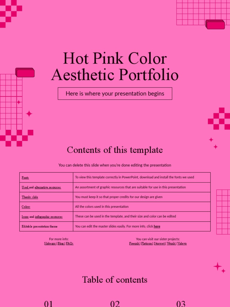 Hot Pink Color Aesthetic Portfolio | PDF | Marketing | Icon (Computing)