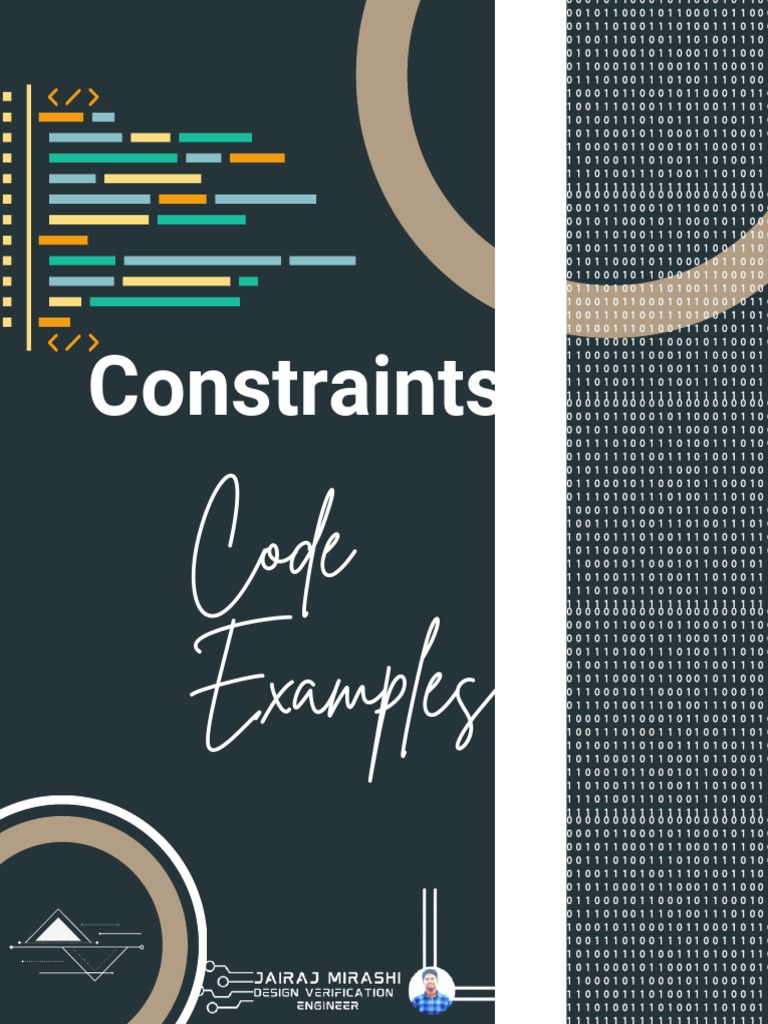 Constraints: Code Examples | PDF | Computer Engineering | Computer Science