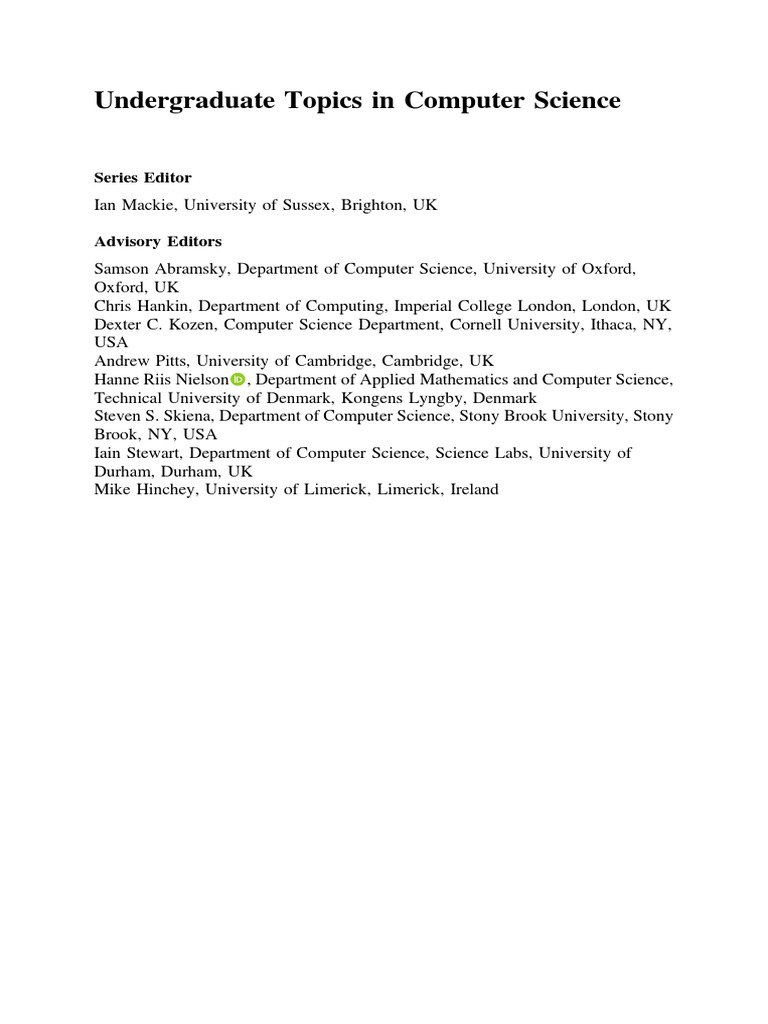 Undergraduate Topics in Computer Science | PDF | Parameter (Computer Programming) | Integrated ...