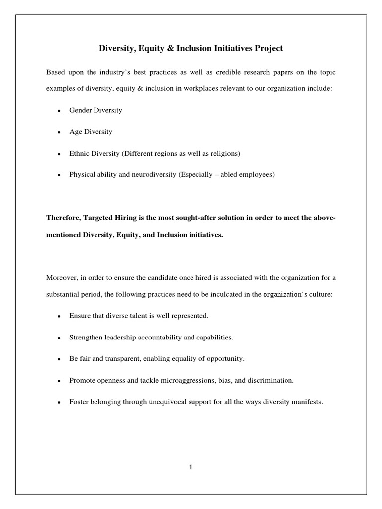 Diversity, Equity and Inclusion | PDF | Diversity (Business) | Justice