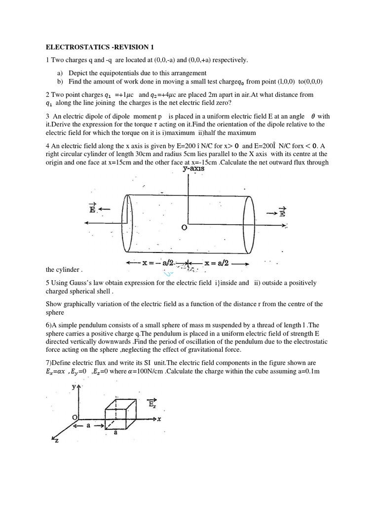 Electrostatics-Revision 1 22-23-1 | PDF | Capacitor | Capacitance