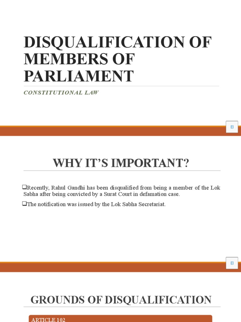 Disqualification of Members of Parliament | PDF | United States House ...