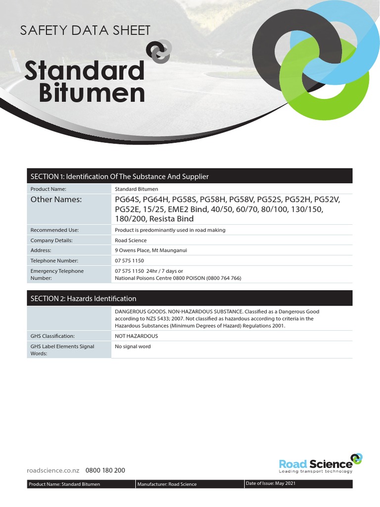 Bitumen Safety Data Sheet | PDF | Dangerous Goods | Toxicity