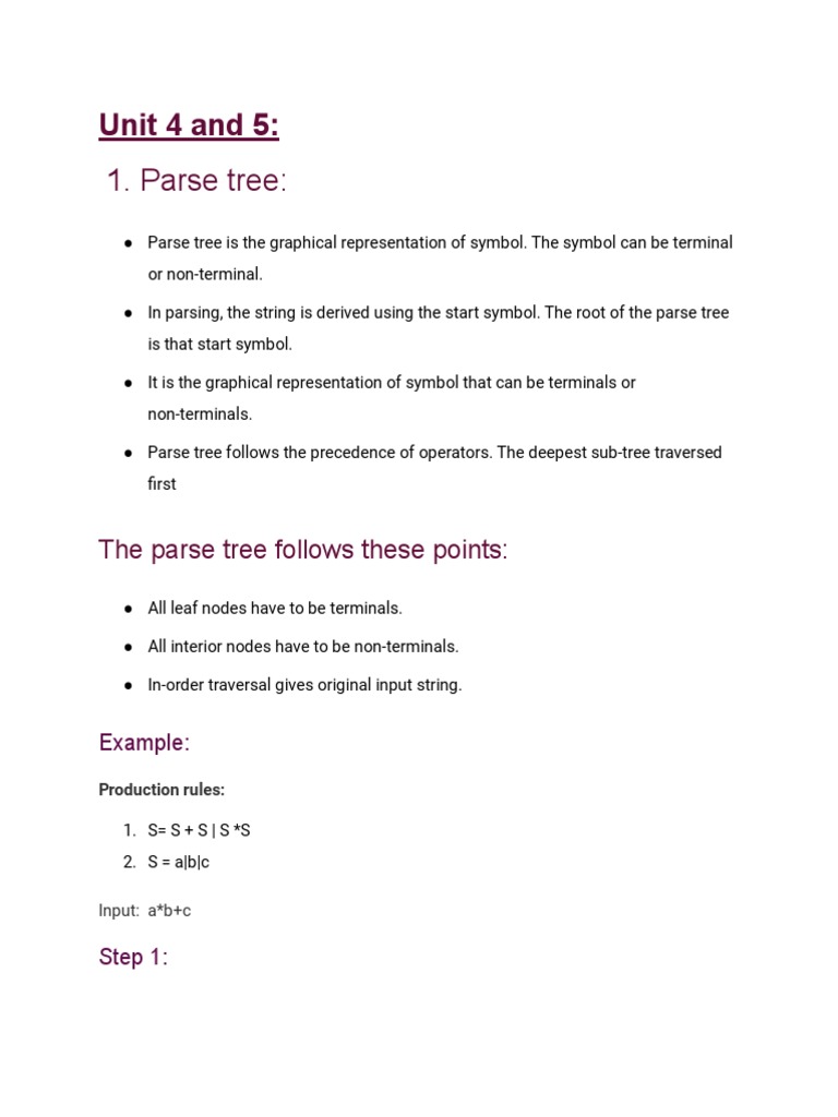 Unit 4 And 5 Pdf Parsing Compiler
