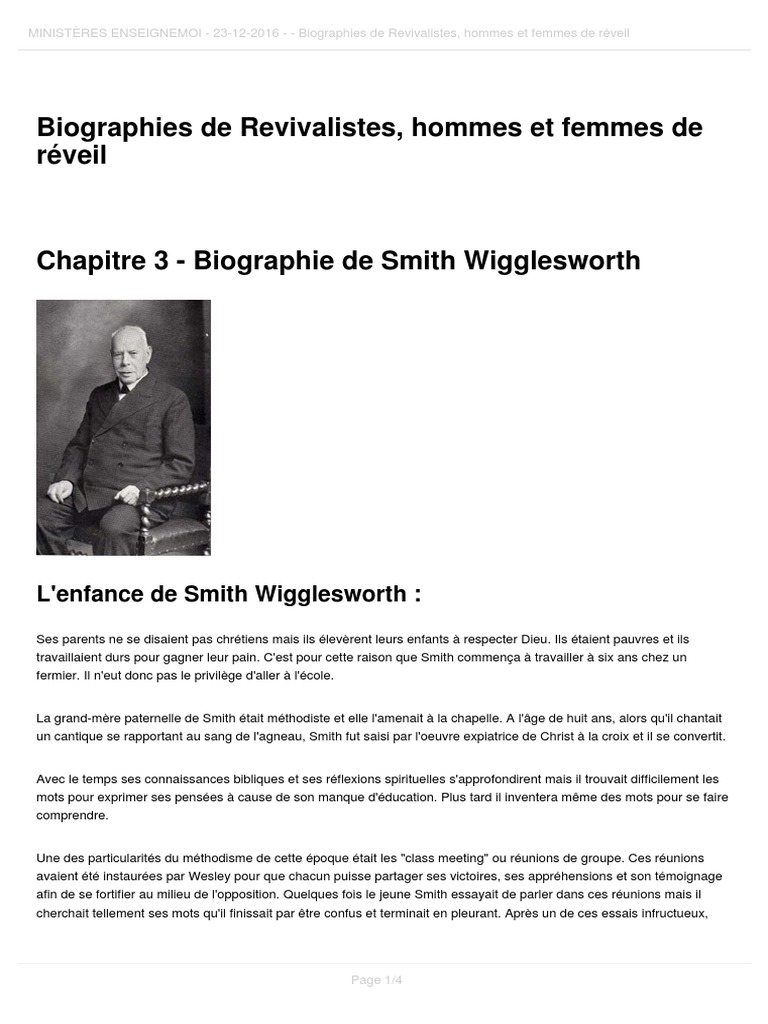 Biographie de Smith Wigglesworth | PDF | Prière | Réveil chrétien