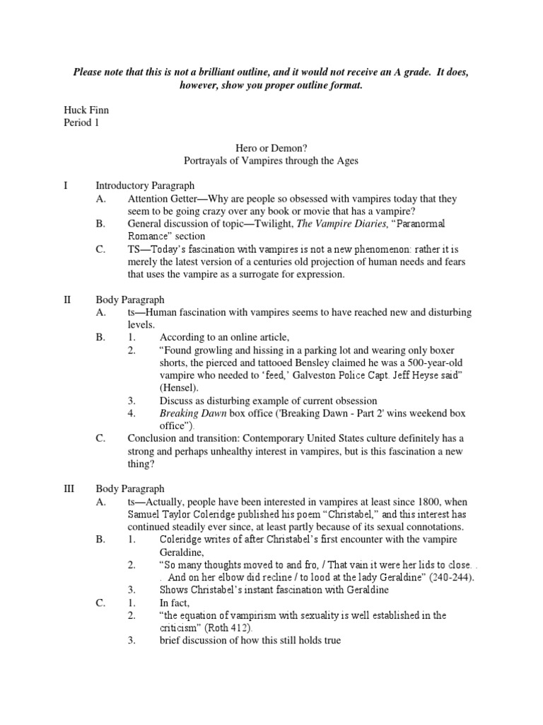 Vampire Outline | PDF | Vampires | Count Dracula