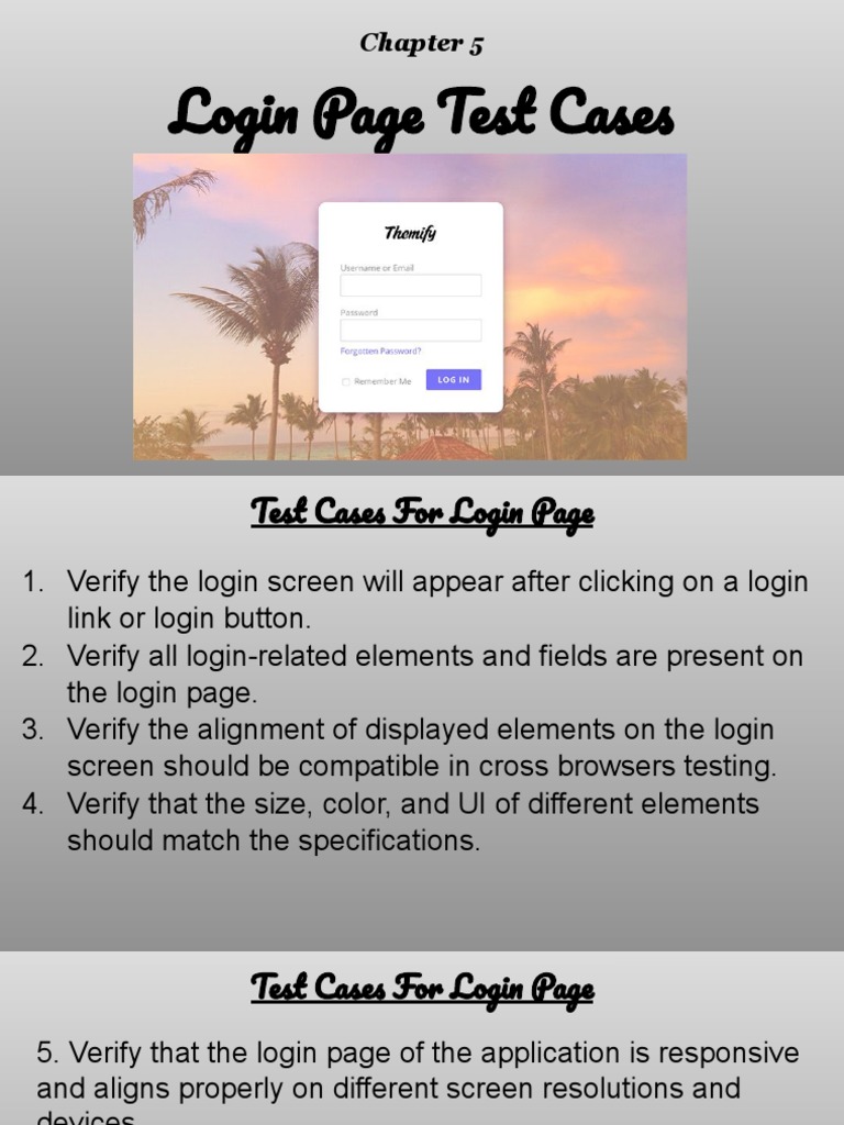 5 - Login Page Test Cases | PDF