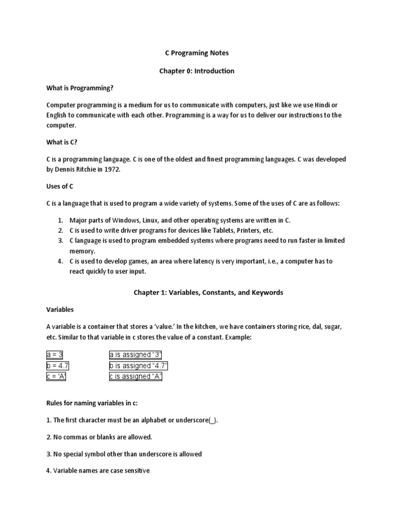 C Programing Notes Pdf Pointer Computer Programming Control Flow