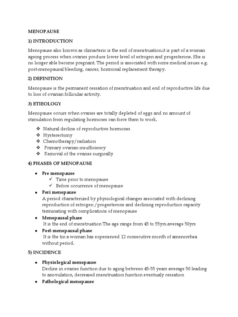 MENOPAUSE | PDF | Menopause | Menstrual Cycle