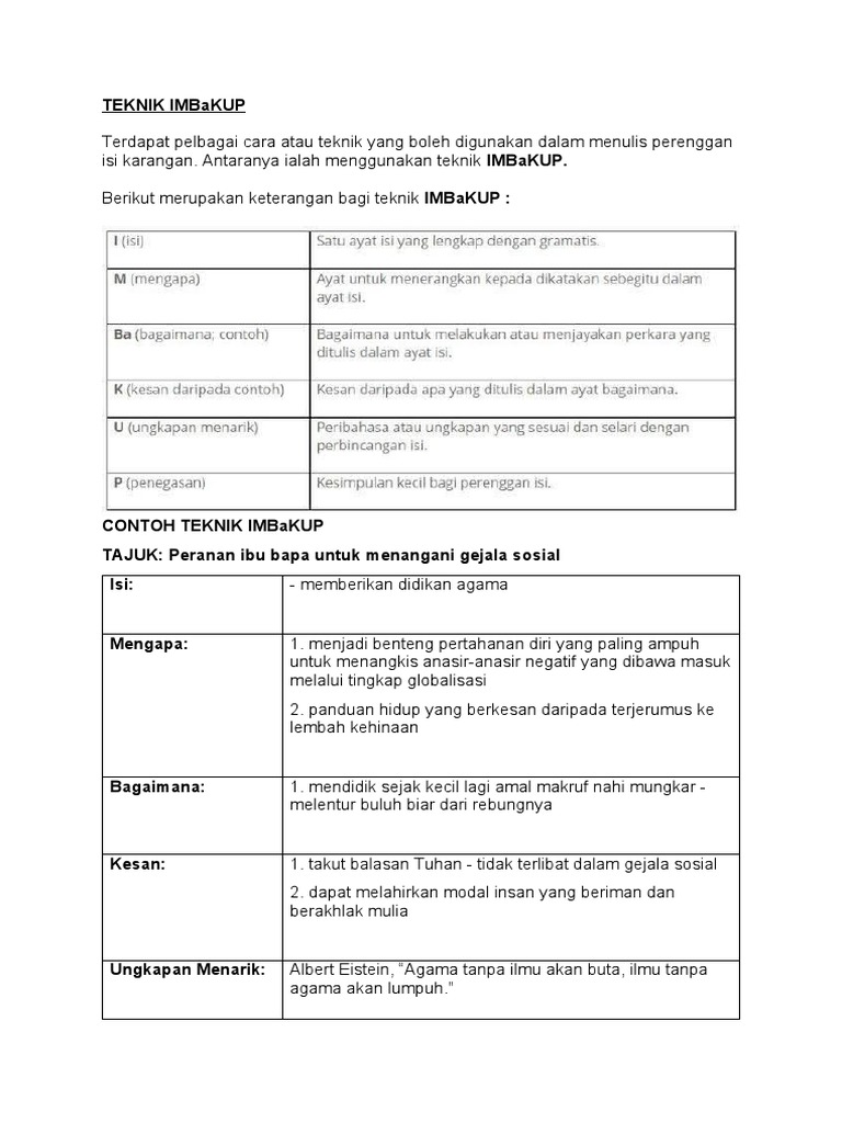 Teknik Imbakup | PDF