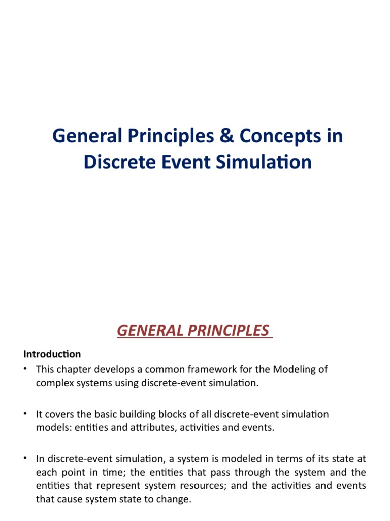 General Principles & Concepts in Discrete Event Simulation PPT - GJS | PDF | System | Conceptual ...