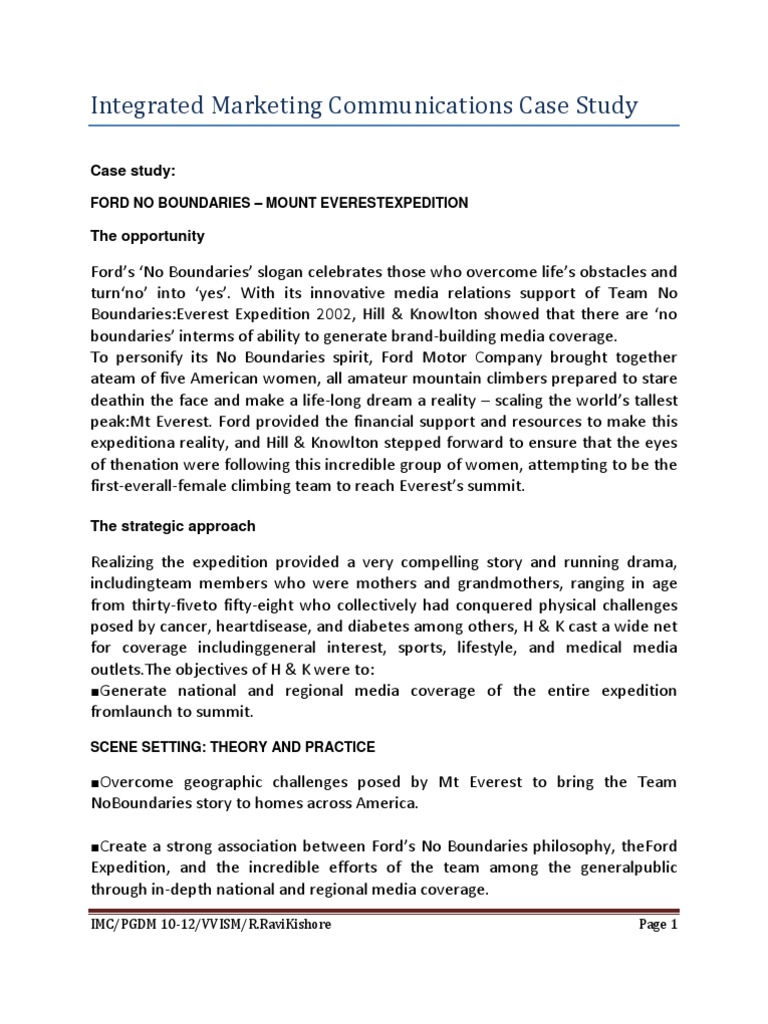 Case Study IMC | PDF | Mount Everest | Cnn