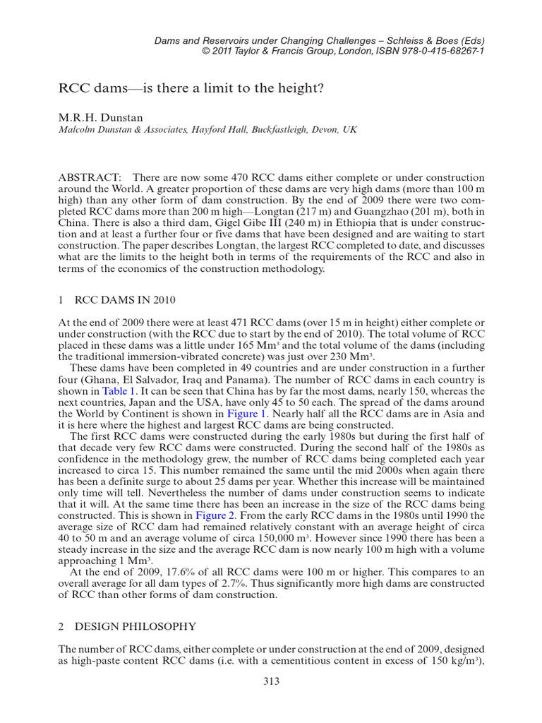 RCC Dams-Is There A Limit To The Height Dunstan 2011 | PDF | Dam | Concrete