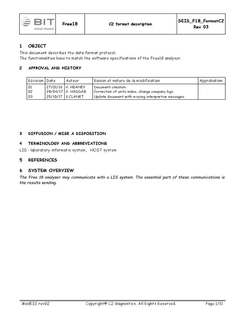 H30 LIS Protocol | PDF | Computer Science | Computing