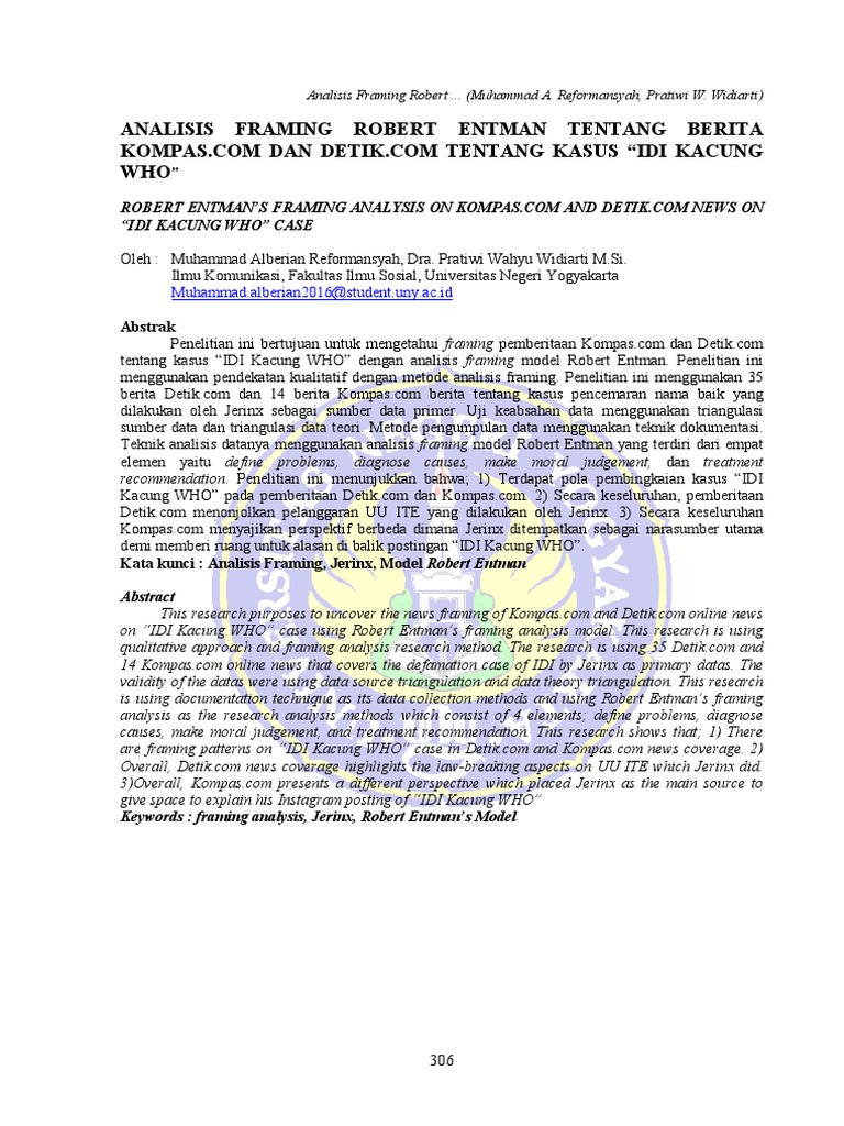 Contoh Analisis Framing Pada Media | PDF