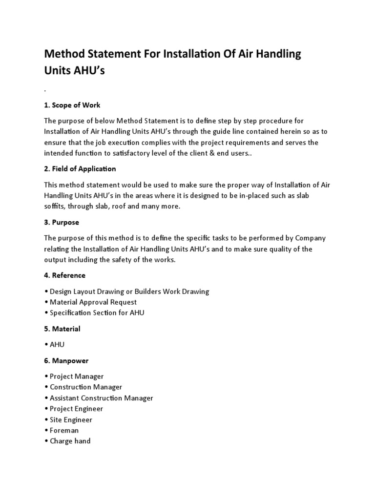 MOS Air Handling Units AHU | PDF | Duct (Flow) | Pipe (Fluid Conveyance)