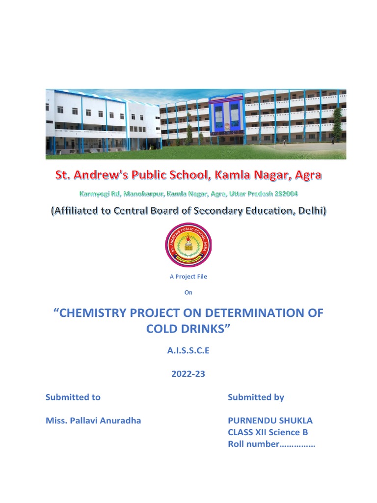 Investigatory File Chemistry For Class 12 Pallavi | PDF | Sucrose | Glucose