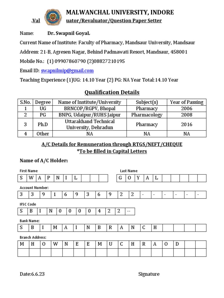 Bill Form 2 | PDF