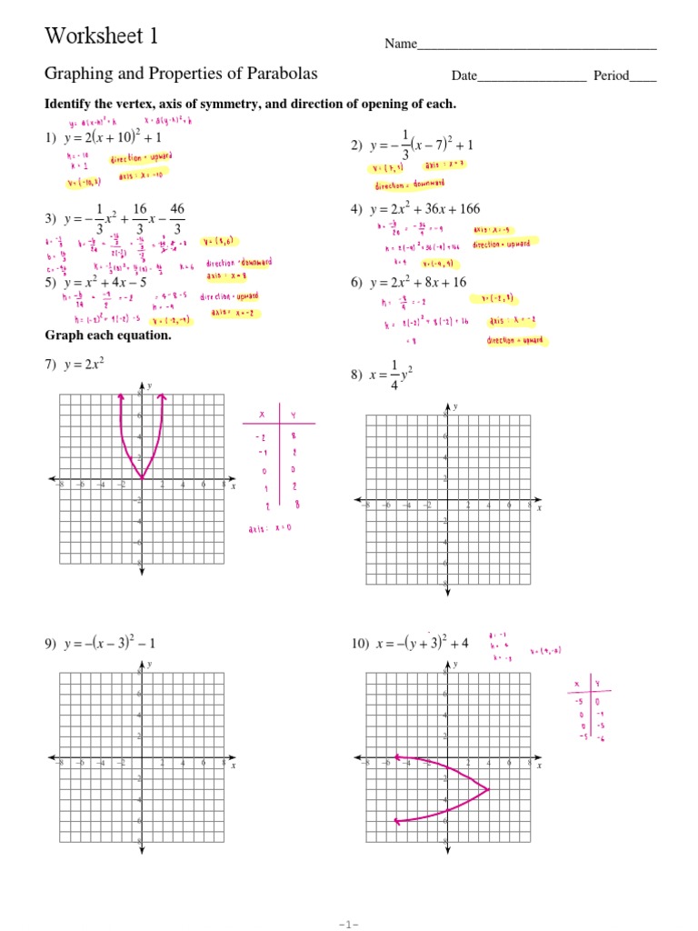 Graphing and Properties of Parabolas | PDF | Elementary Geometry ...