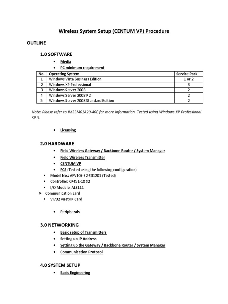 Wireless System Setup Procedure (CVP) | PDF | Computer Network | Gateway (Telecommunications)