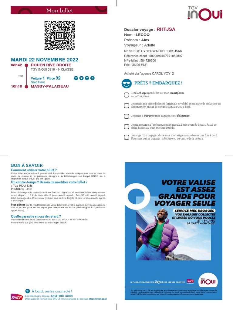Guide d'utilisation de l'e-billet SNCF | PDF | Transport ferroviaire