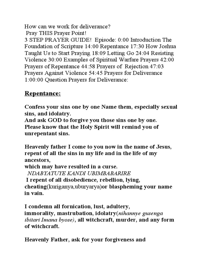 How Can We Work For Deliverance | PDF | Deliverance Ministry | Prayer