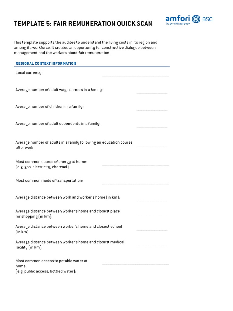 Amfori BSCI Fair Remu | PDF | Cost Of Living | Economies