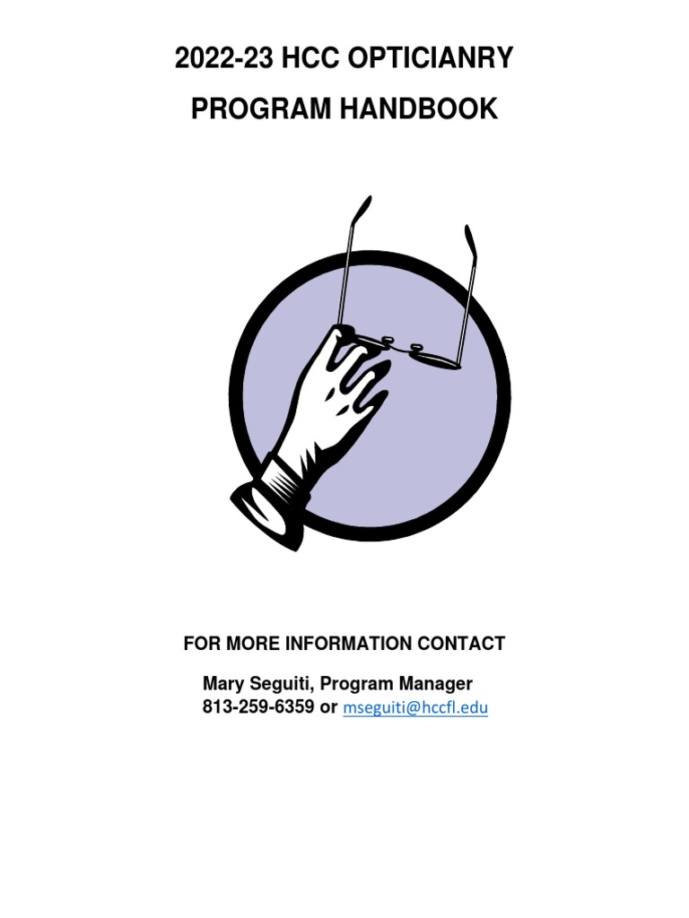 2022-23 Opticianry Program Handbook - 20221118-508 | PDF | Optometry | Discrimination