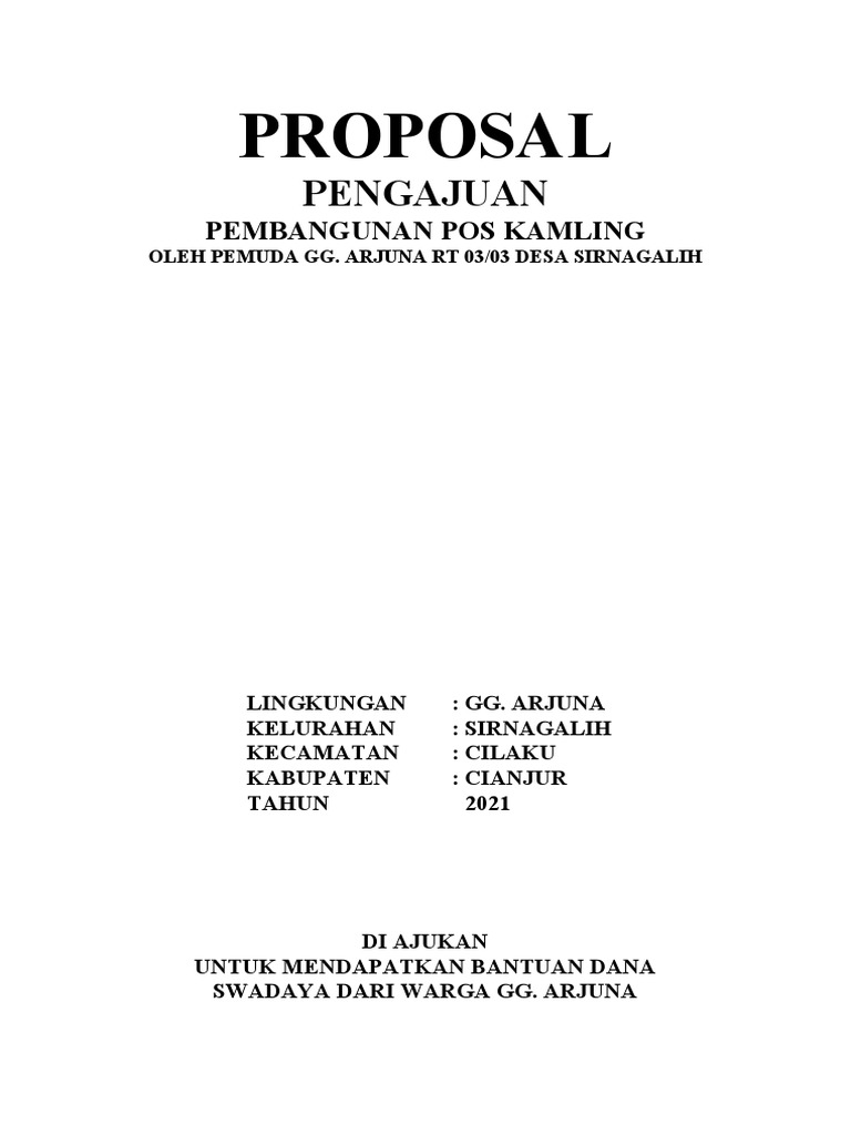 Proposal Pos Kamling | PDF
