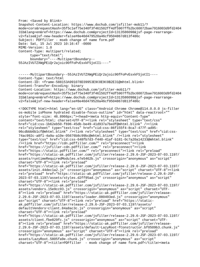 PDFfiller - Mseb Change of Name Form | PDF | Networking Standards ...