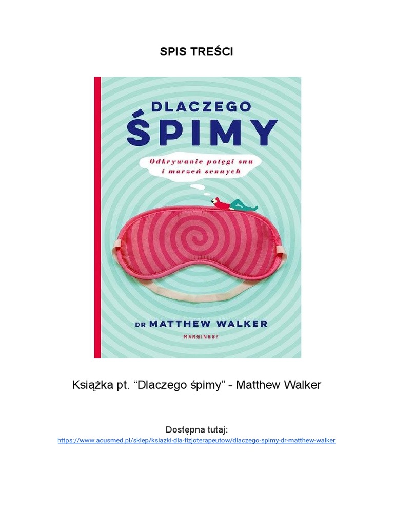 Dlaczego Spimy Spis Tresci | PDF