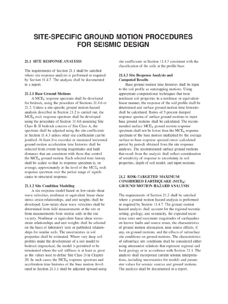 Site-Specific Grounij Motion Procedures For Seismic Design | PDF | Moment Magnitude Scale ...