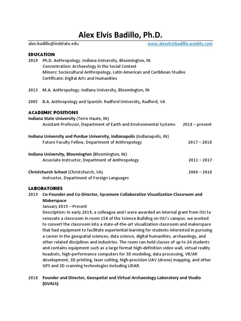Curriculum Vitae Website | Download Free PDF | Geographic Information System | Archaeology