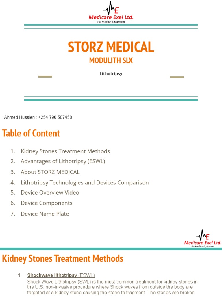 Storz Medical Modulith SLX | PDF | Medical Specialties | Clinical Medicine