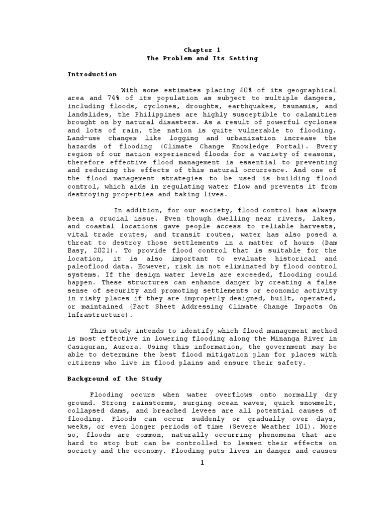 Analysis of Effective Flood Control For Minanga River in Casiguran Aurora Chapter 1 | Download ...