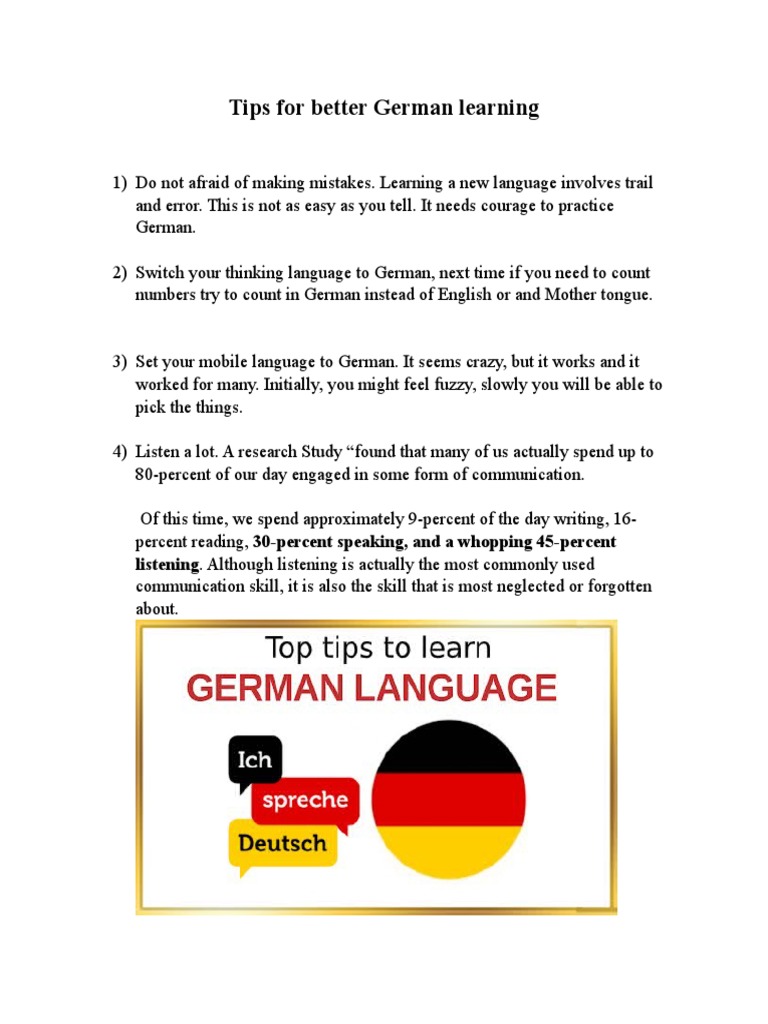 Tips For Better German Learning | PDF