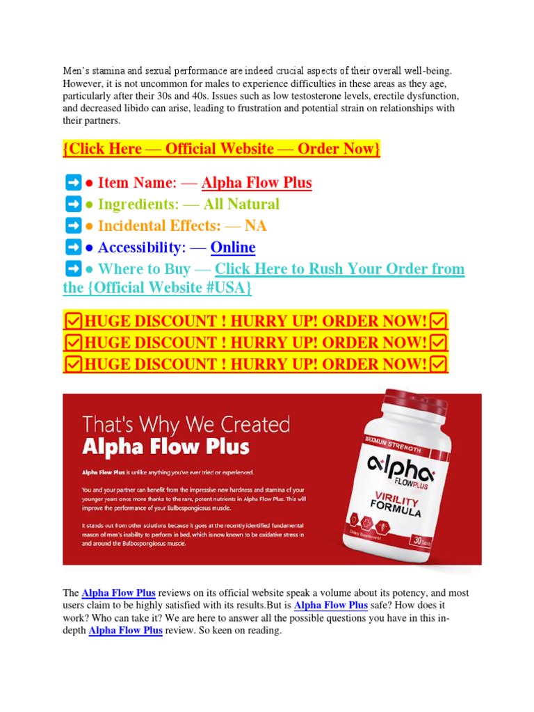 Alpha Flow Plus Viral:#USA ( SCAM or LEGIT ) Is It Work or Not? | PDF ...