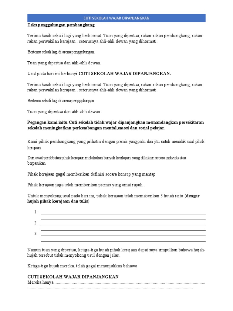 Teks Penggulungan Pembangkang | PDF