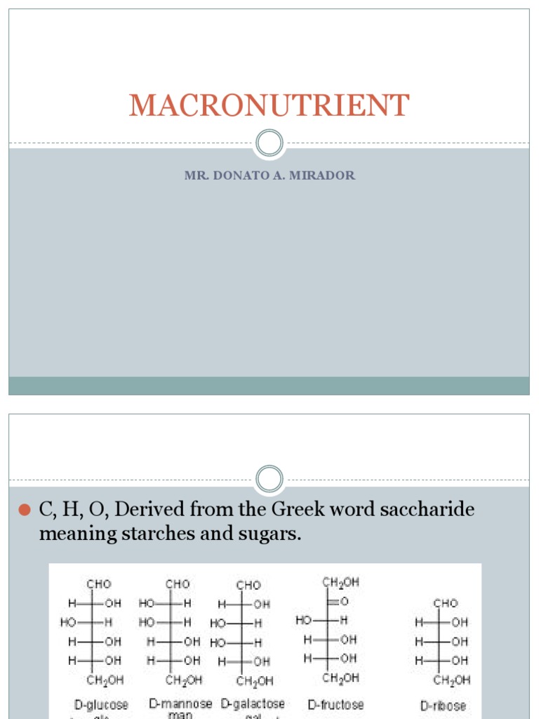 Macronutrients and Micronutrients | PDF | Fat | Sucrose