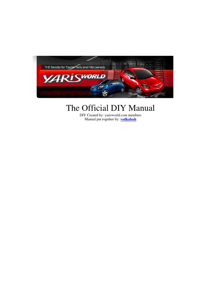 Yarisworld Official DIY Manual Release 1 | PDF | Car | Vehicles