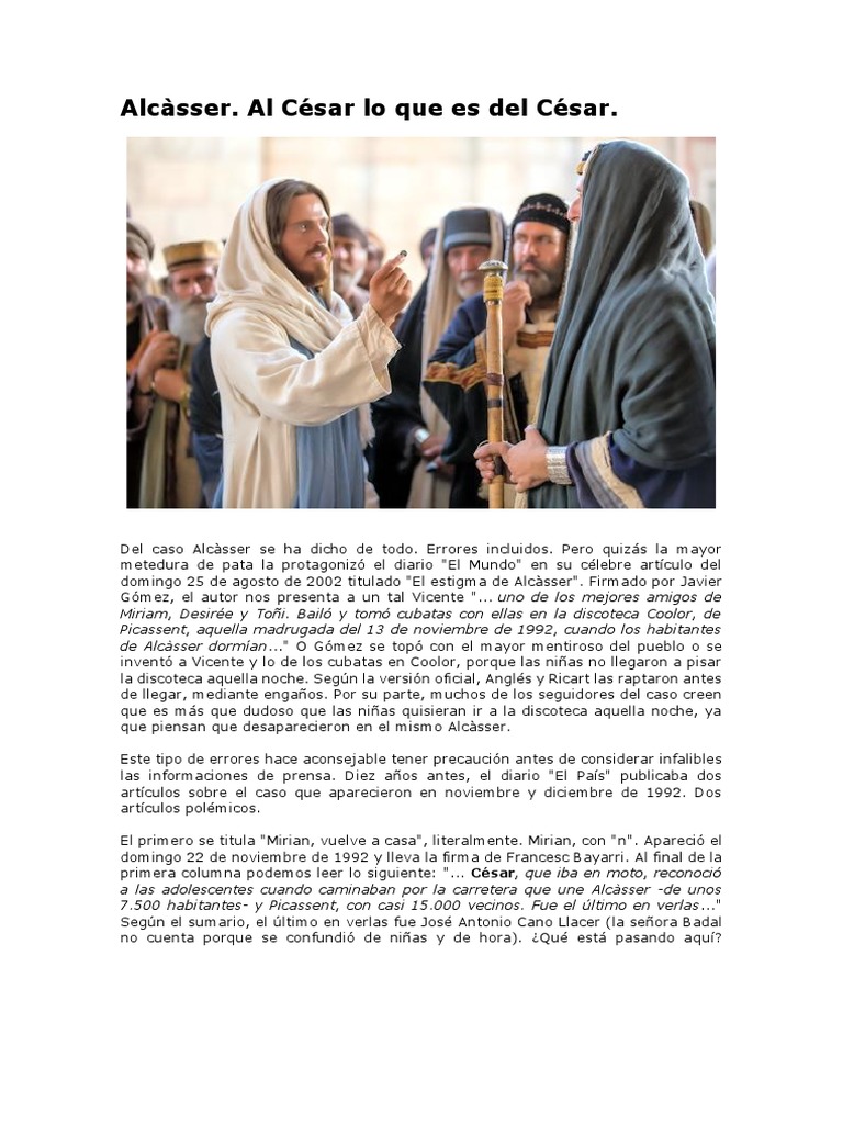 Alcàsser. Al César lo que es del César | PDF