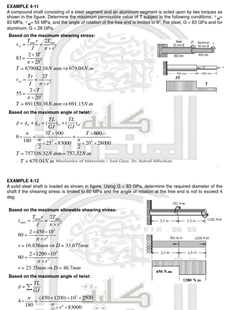 Example Problems - Mechanics | PDF | Stress (Mechanics) | Physical Sciences