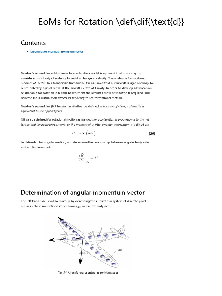 EoMs For Rotation - ( - Def - Dif ( - Text (D) ) - ) - Aircraft Flight Mechanics by Harry Smith ...